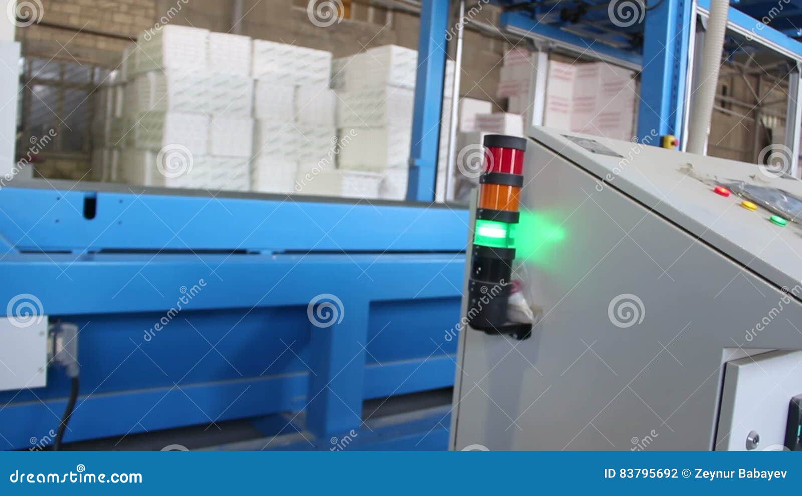 Flasher Light of Control Panel of a Conveyor in Styrofoam Factory ...