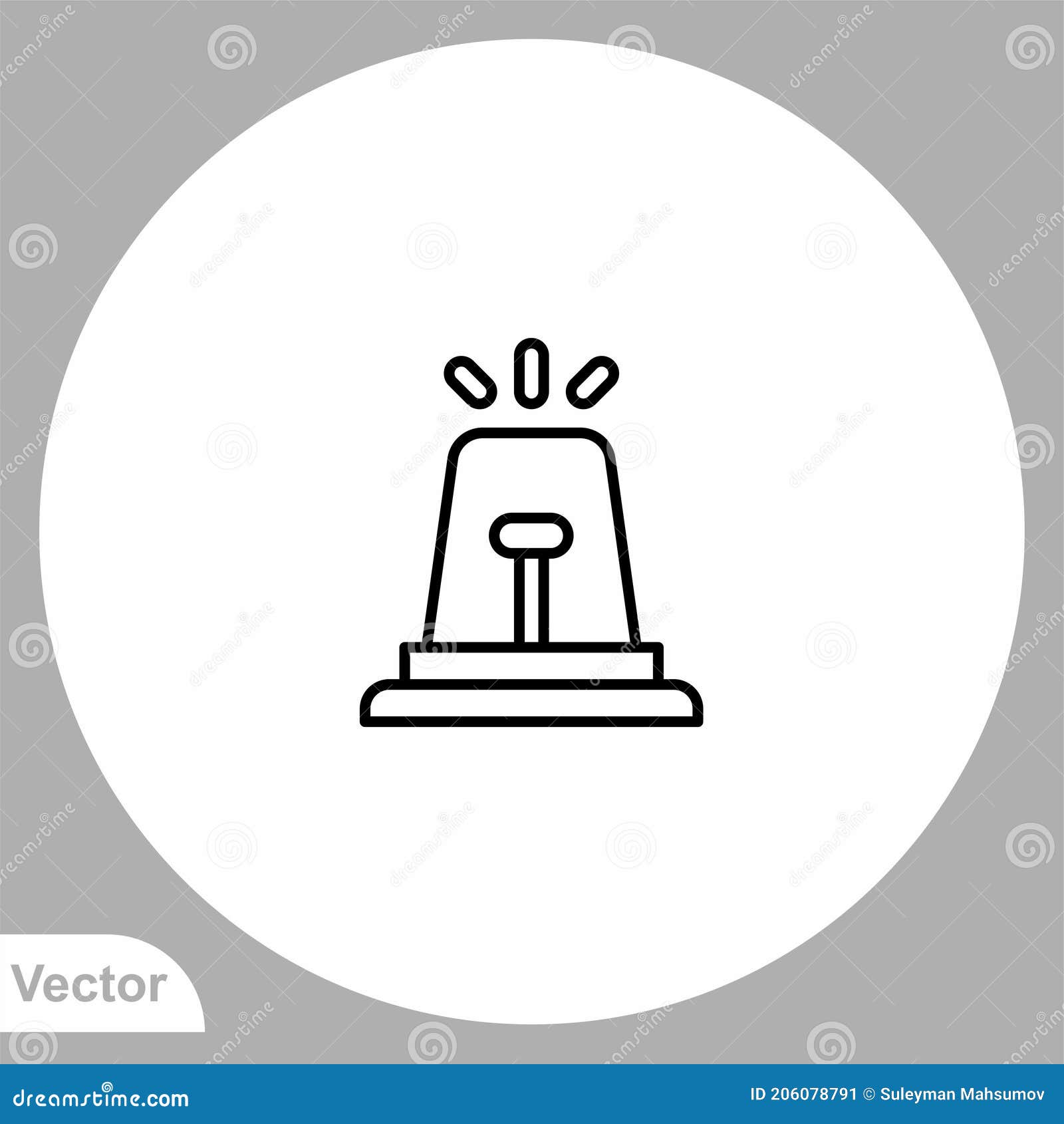 Flasher Vector Icon Sign Symbol Stock Vector - Illustration of lamp ...