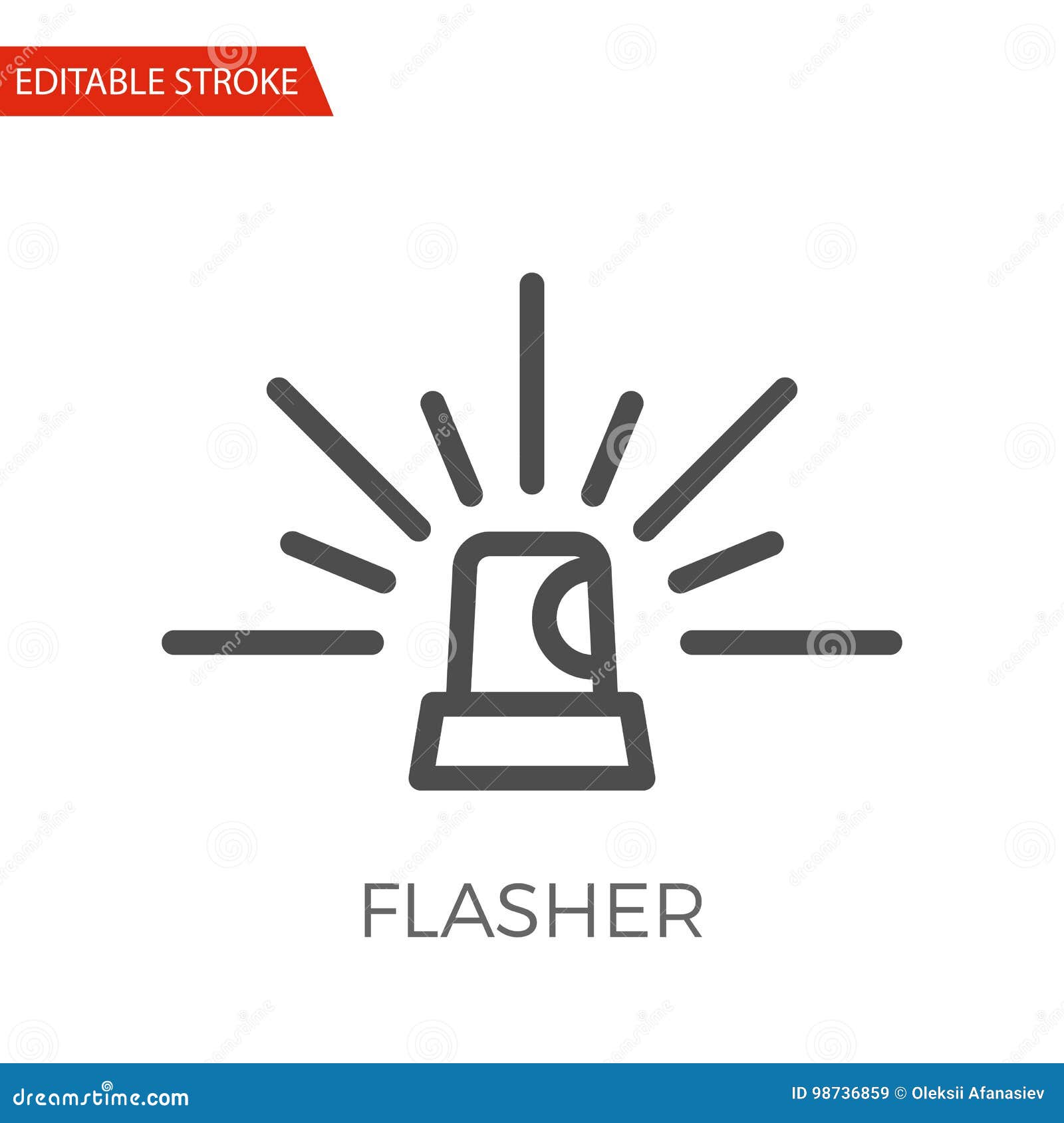 Flasher Vector Icon stock vector. Illustration of flat - 98736859