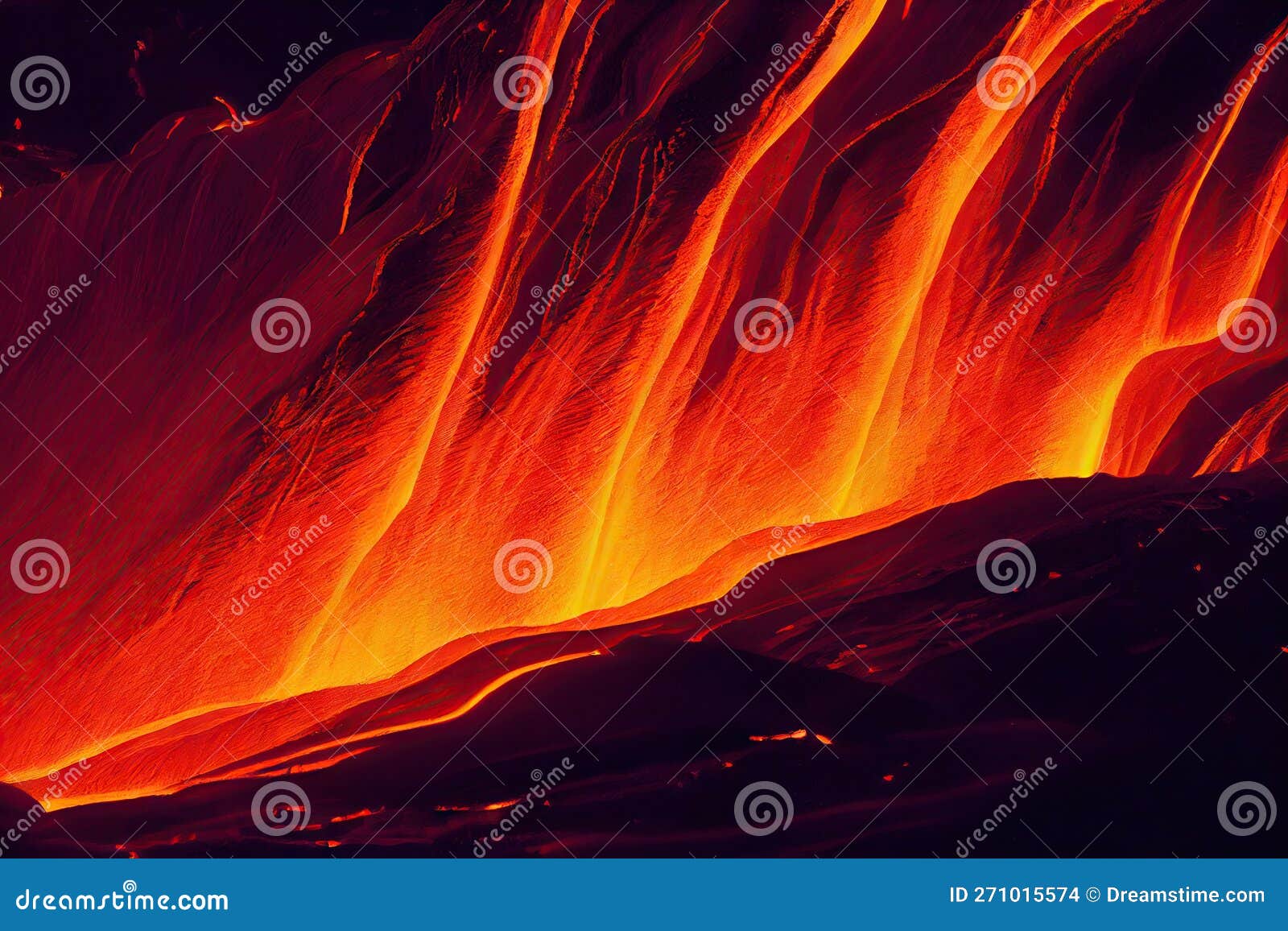 Flashes of Bright Fire from Lava Texture Spreading Over Surface Stock ...