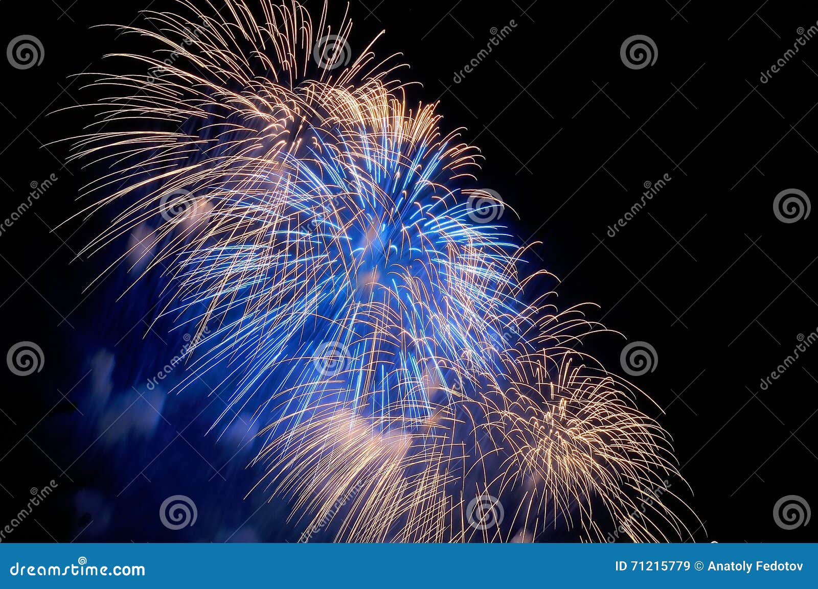 Gold Fireworks Isolated On A Black Background Royalty-Free Stock ...