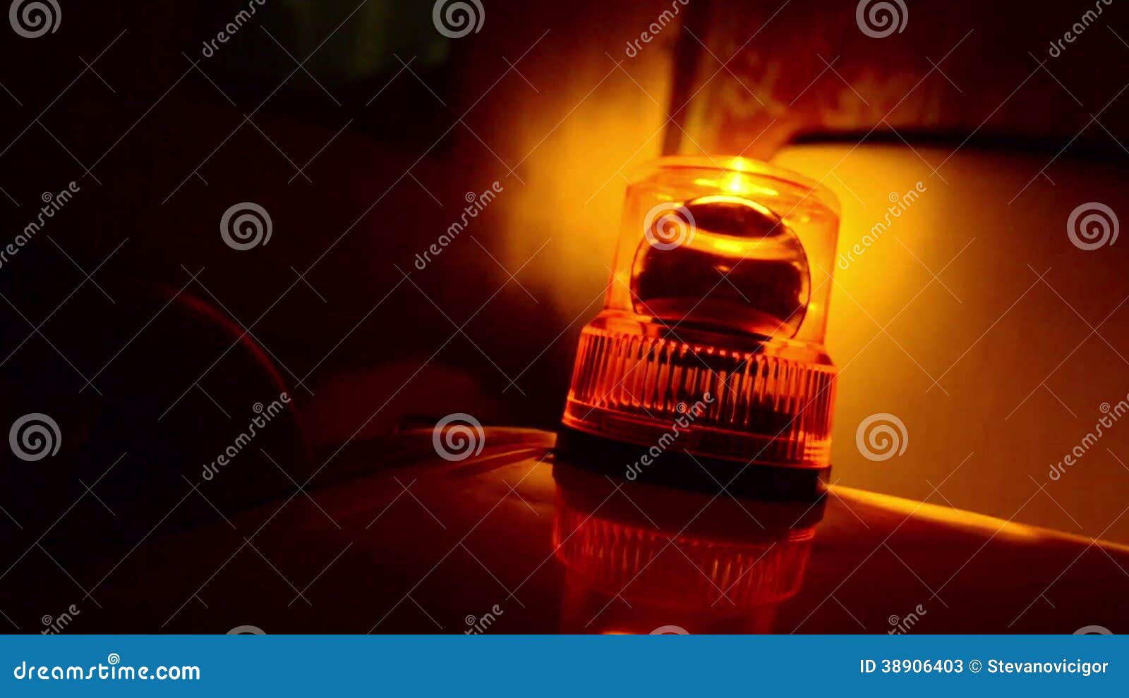 Flashing Beacon. Orange Rotating Light. Stock Video - Video of ...