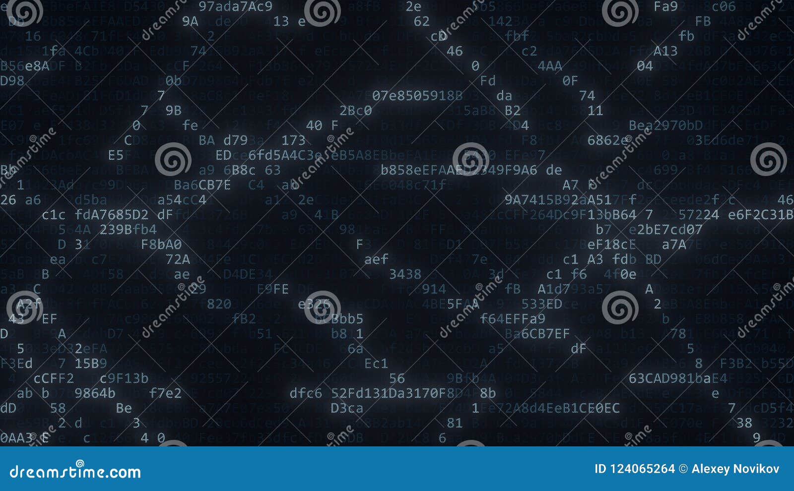 Flashing Computer Code Strings on the Screen. 3D Rendering Stock Photo ...