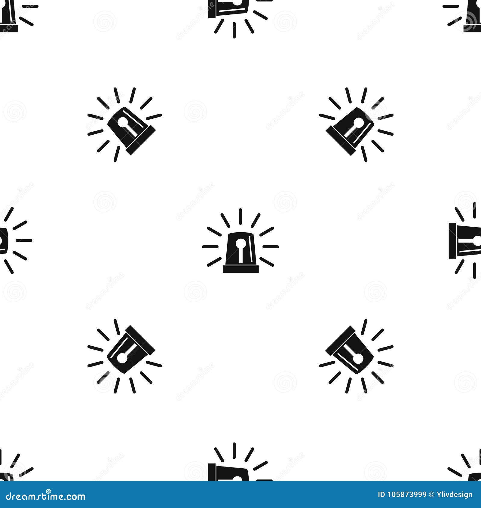 Flashing Emergency Light Pattern Seamless Black Stock Vector ...