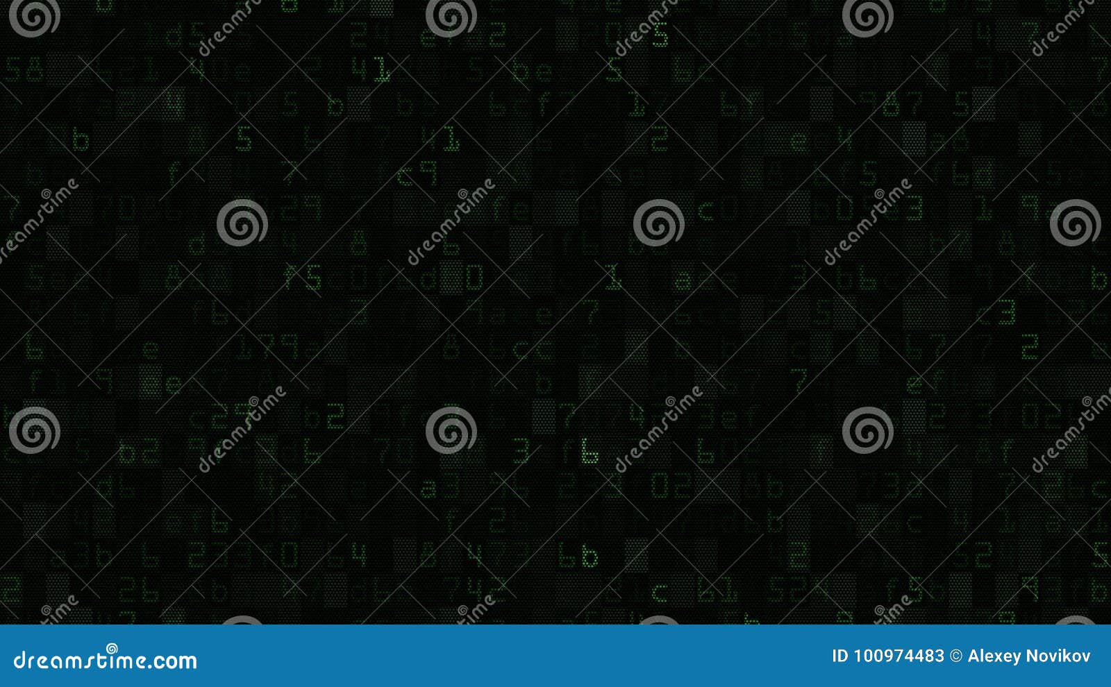 Random Green Text and Numeric Symbols on a Computer Screen, 3D ...