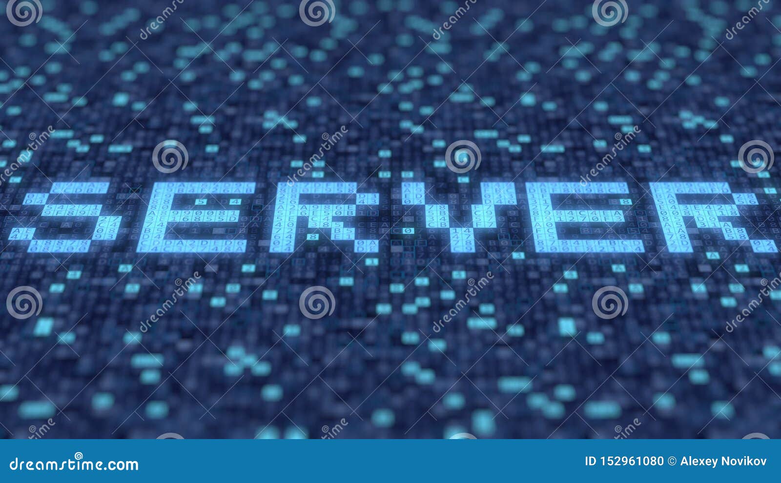 Flashing Hexadecimal Symbols On A Green Computer Screen Compose ONLINE Word. 3D Rendering ...