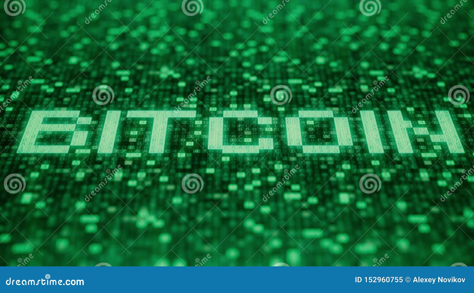 Flashing Hexadecimal Symbols On A Green Computer Screen Compose ONLINE Word. 3D Rendering ...