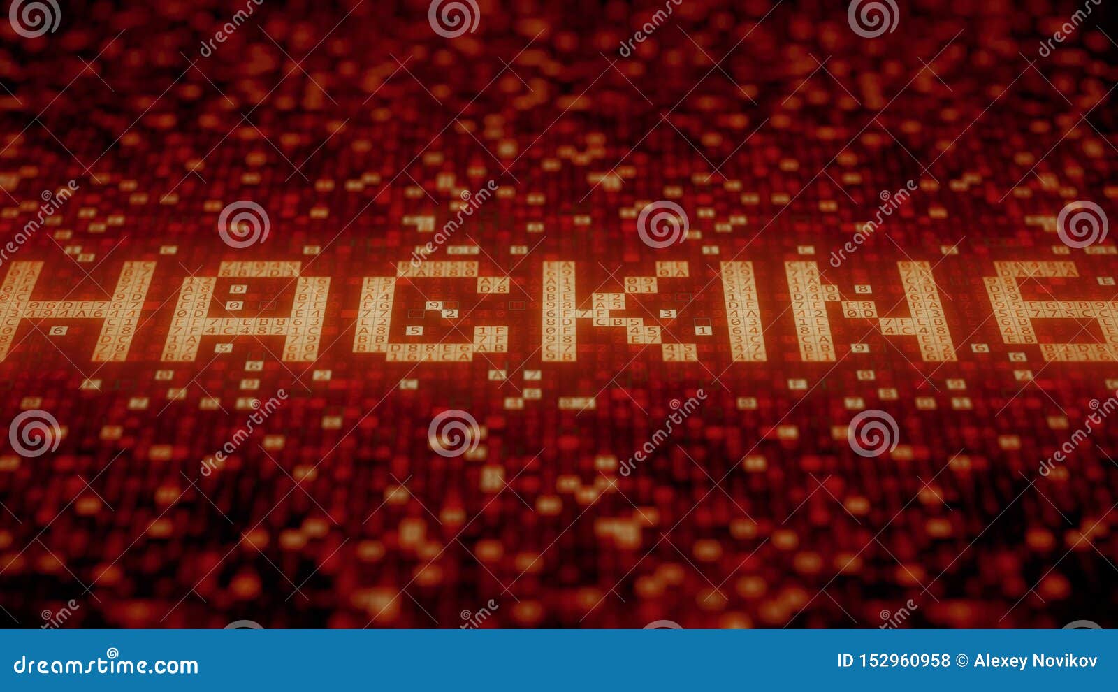 Flashing Hexadecimal Symbols On A Green Computer Screen Compose ONLINE Word. 3D Rendering ...