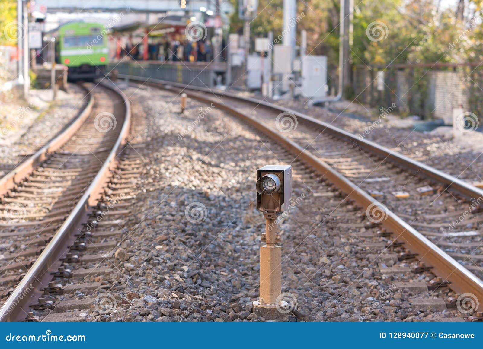 Flashing Lights on Ground Level at the Rail Road Stock Image - Image of ...