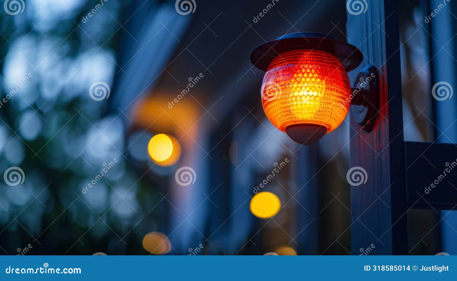 A Flashing Red Beacon Atop the Building Indicating a Potential Danger ...