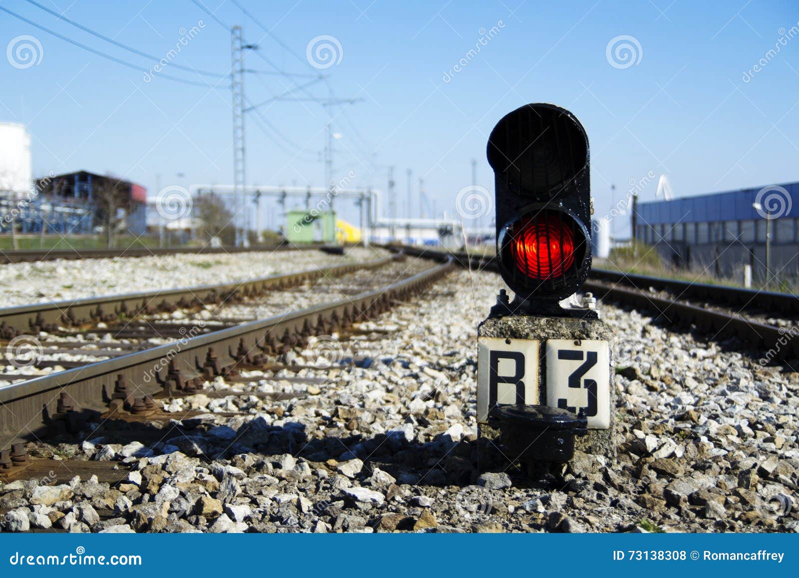 Flashing Red Railway Traffic Light Stock Photo - Image of light ...