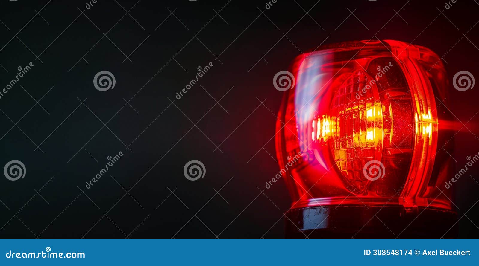 Flashing Red Warning Light on Dark Background with Copy Space Stock ...