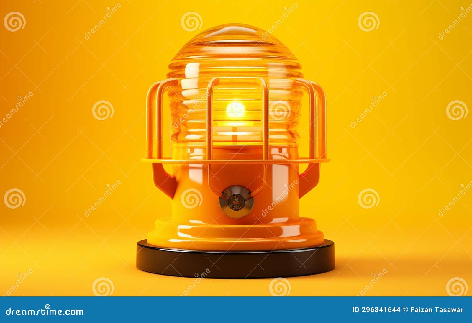 Flashing Signal Light on a Yellow Background -Generative Ai Stock ...