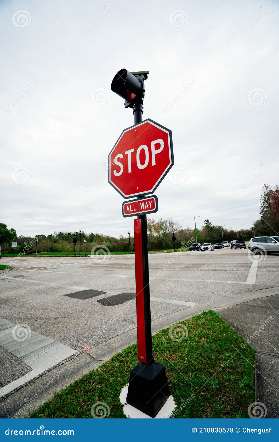 Solar panel stop sign stock photo. Image of post, modern - 210830578