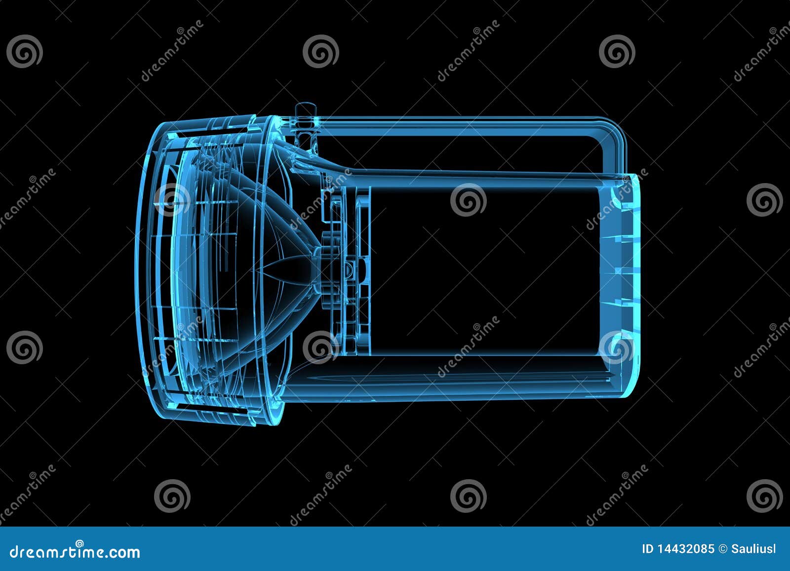 Flashlight 3D X-Ray Blue stock illustration. Illustration of ...