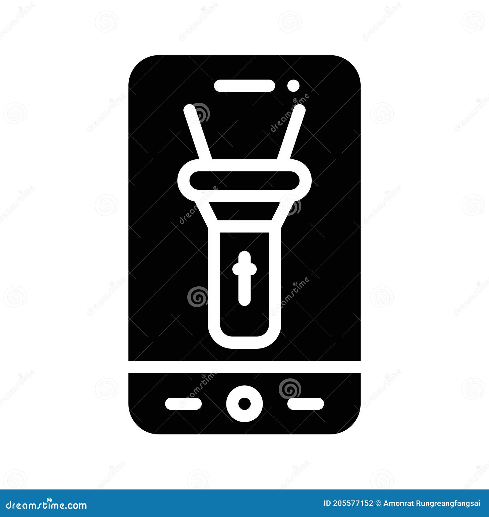 Flashlight App Icon, Mobile Application Vector Illustration Stock ...