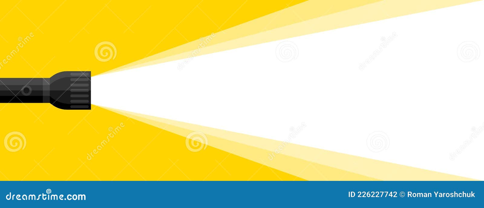 Flashlight. Banner with Flashlight and Ray of Light Stock Vector ...