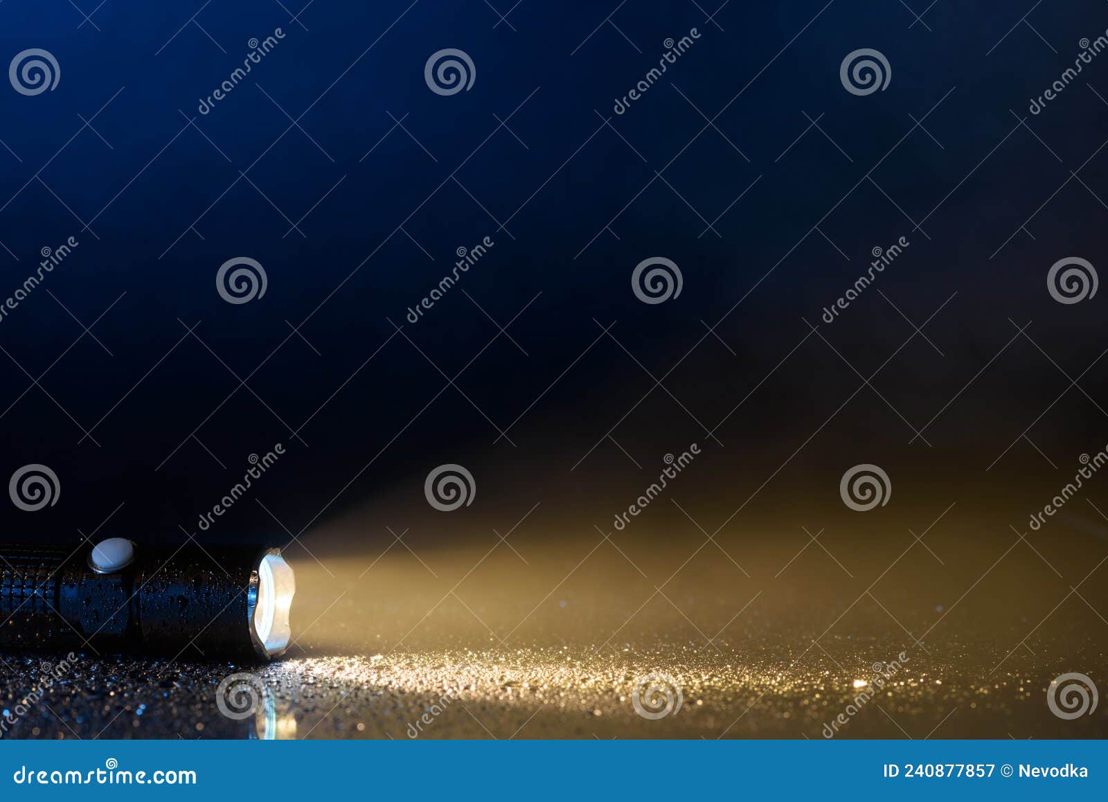 Flashlight with Beam in Fog Stock Image - Image of darkness, night ...