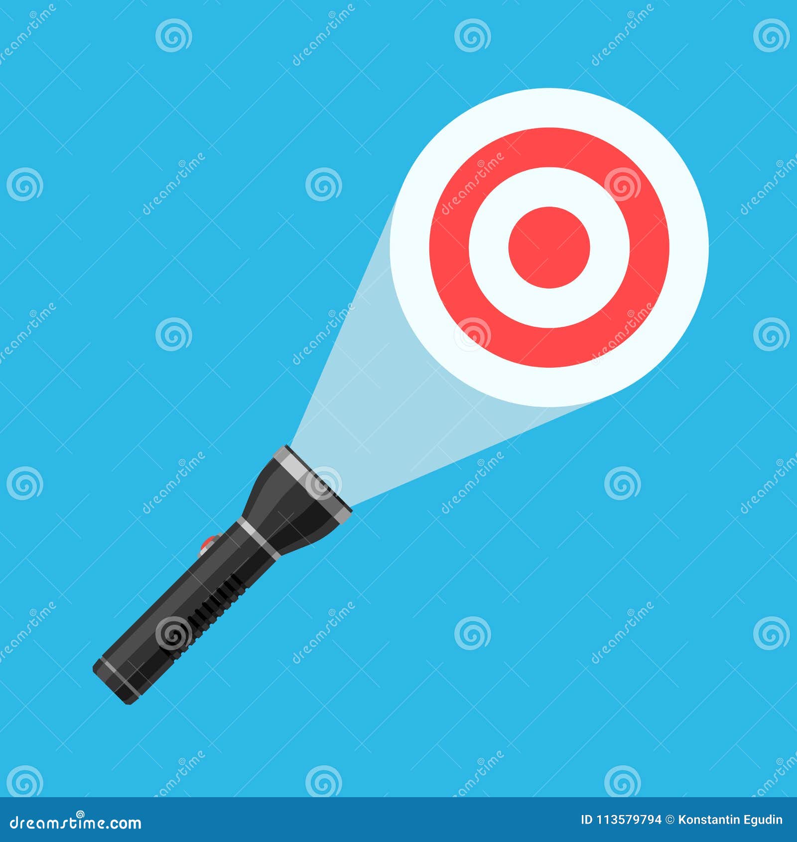 Flashlight Beam Illuminates the Target Stock Vector - Illustration of ...