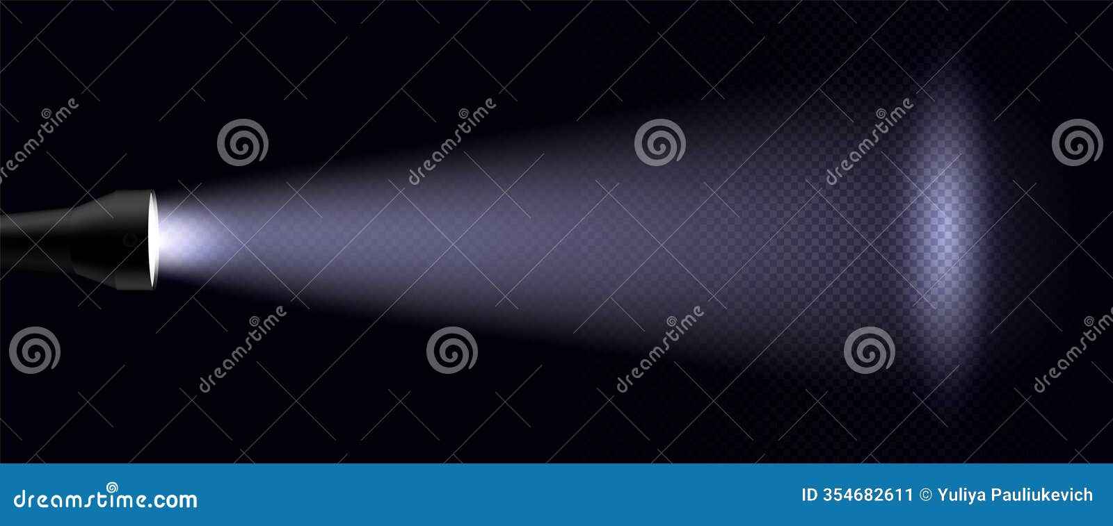 Flashlight Beam On Transparent Background Cartoon Vector ...