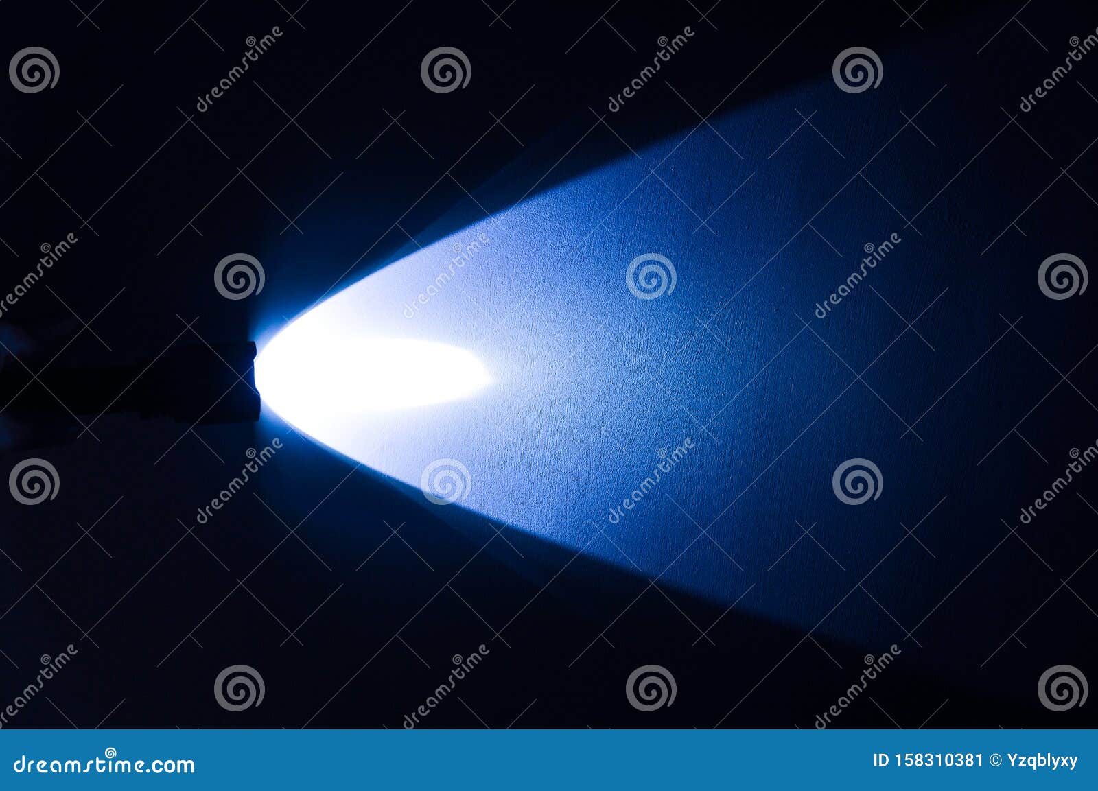 Flashlight Beam, Freezelight At Night On Empty Footpath Through The ...