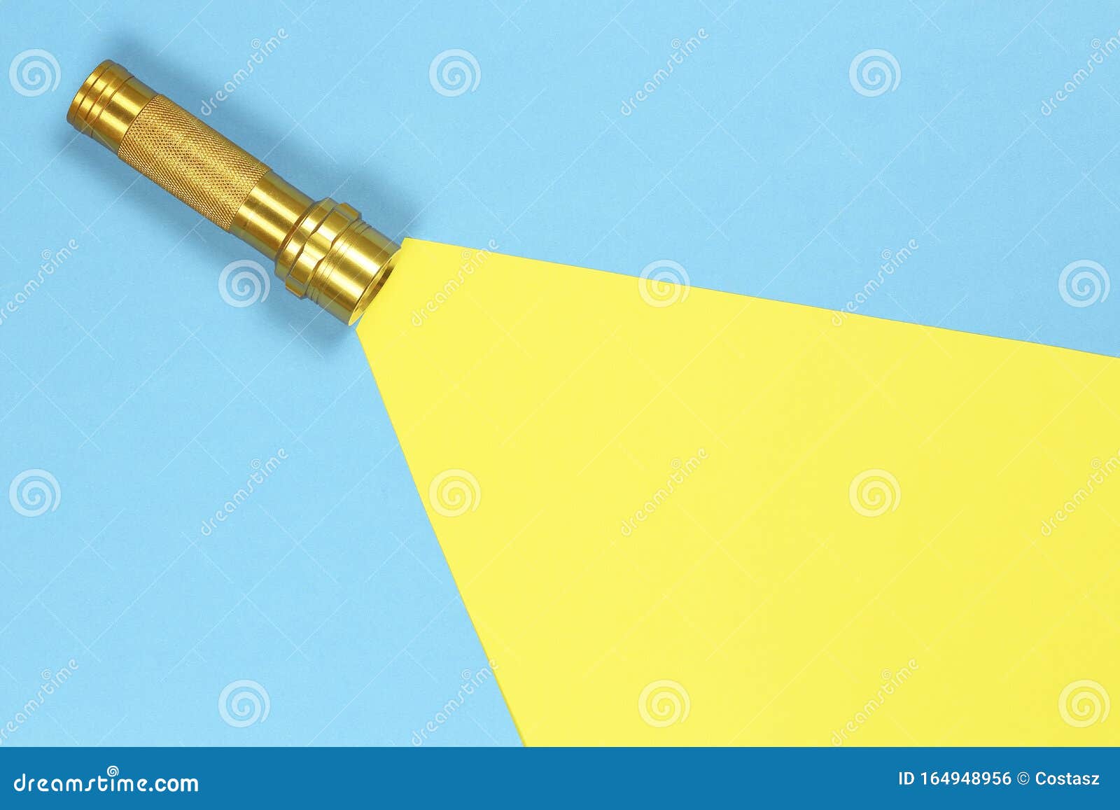 Flashlight with beam stock photo. Image of advertisement - 164948956