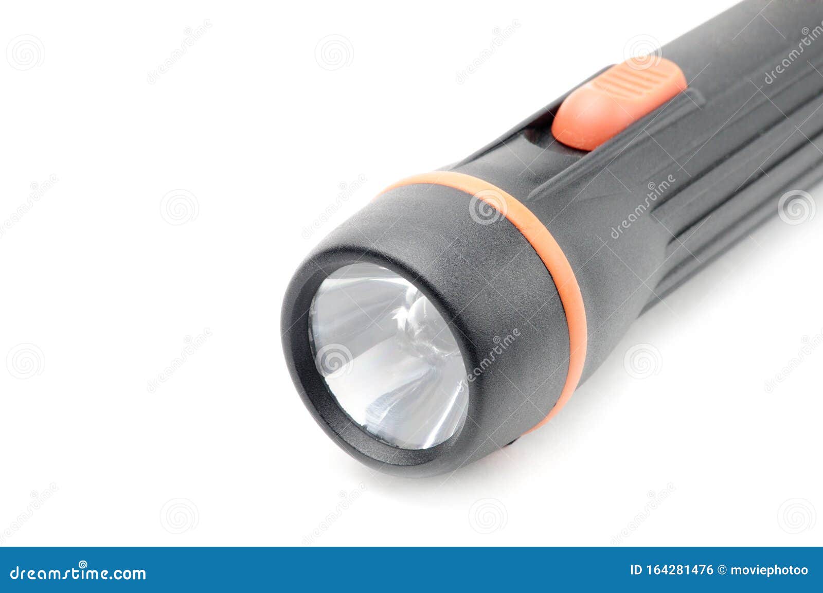 Flashlight Black on a White Background Stock Photo - Image of manual ...