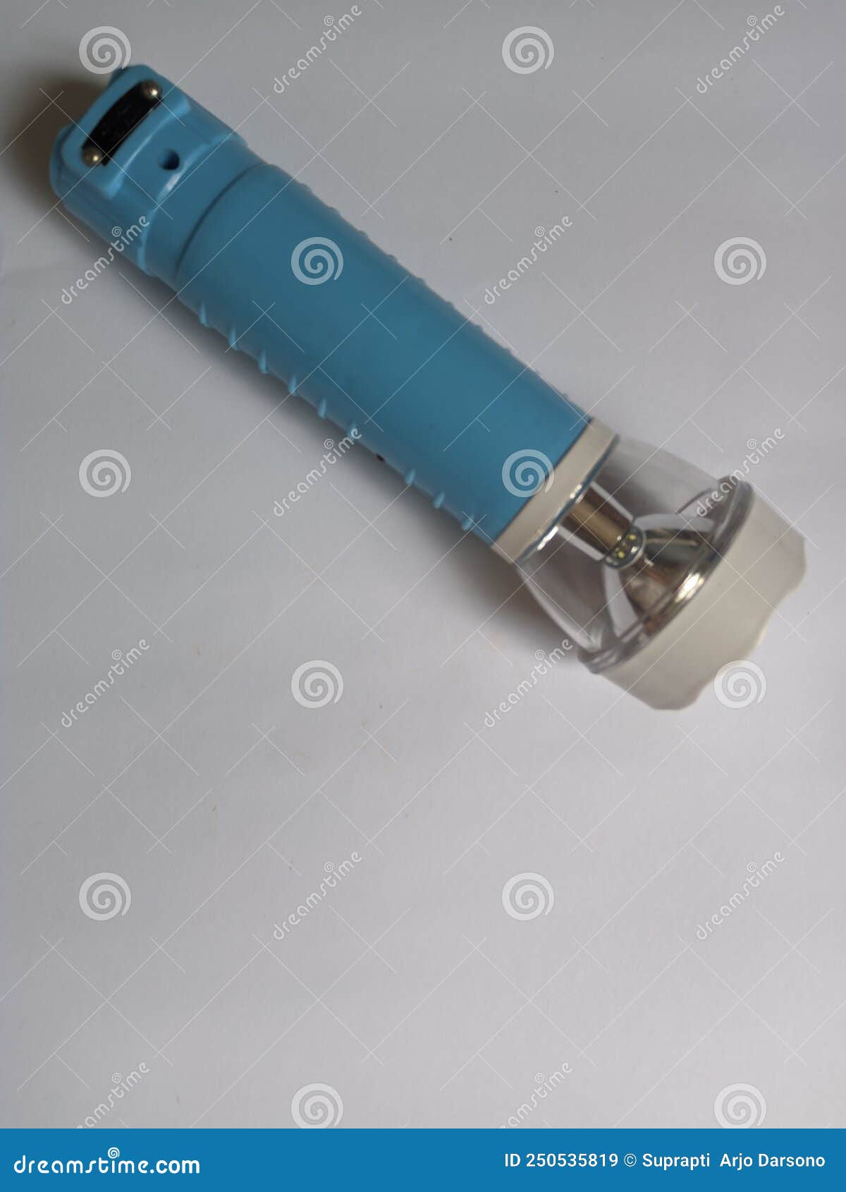 Flashlight Blue and White on a Plain White Background Stock Image ...