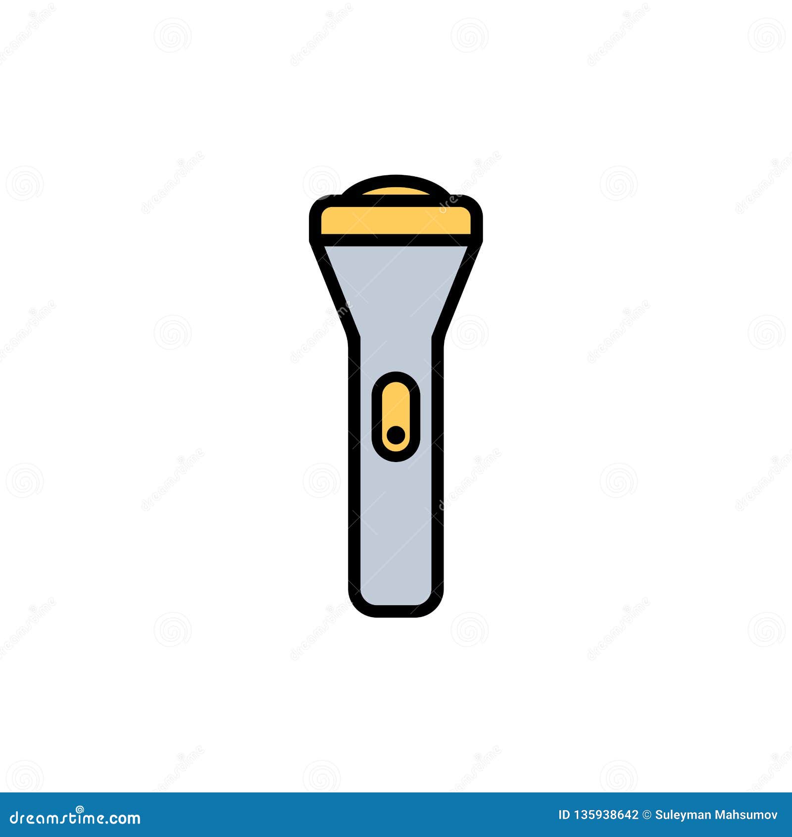 Flashlight Flat Vector Icon Sign Symbol Stock Vector - Illustration of ...