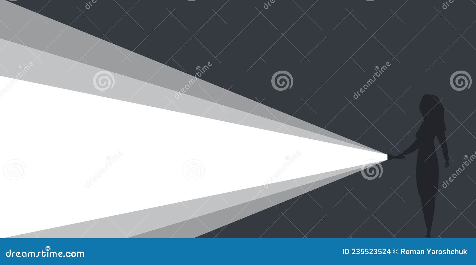Flashlight. Girl with a Flashlight. Banner for Advertising Stock Vector ...