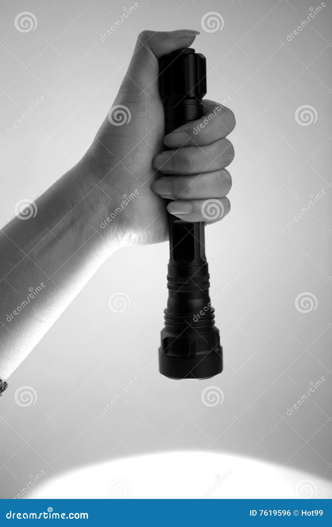 Flashlight in hand, stock photo. Image of finger, design - 7619596