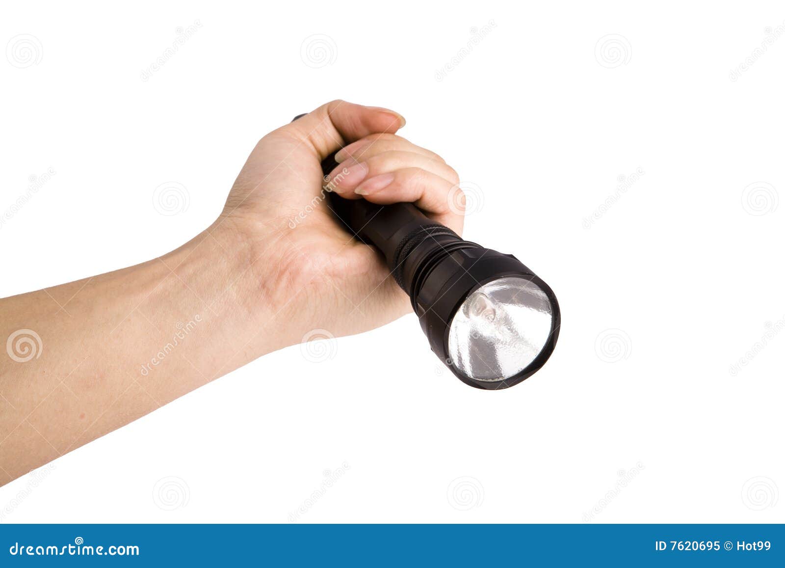 Flashlight in hand, stock image. Image of abstract, black - 7620695