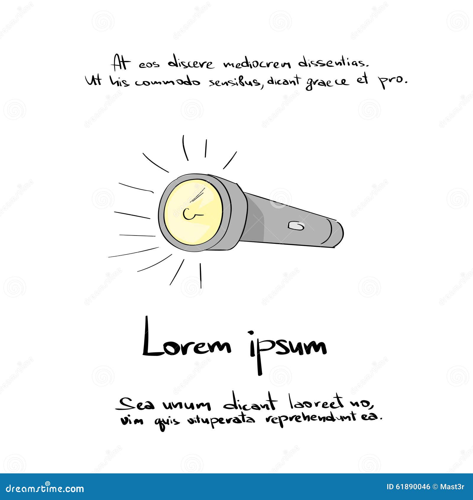 Flashlight Hand Draw Color Vector Stock Vector - Illustration of shine ...