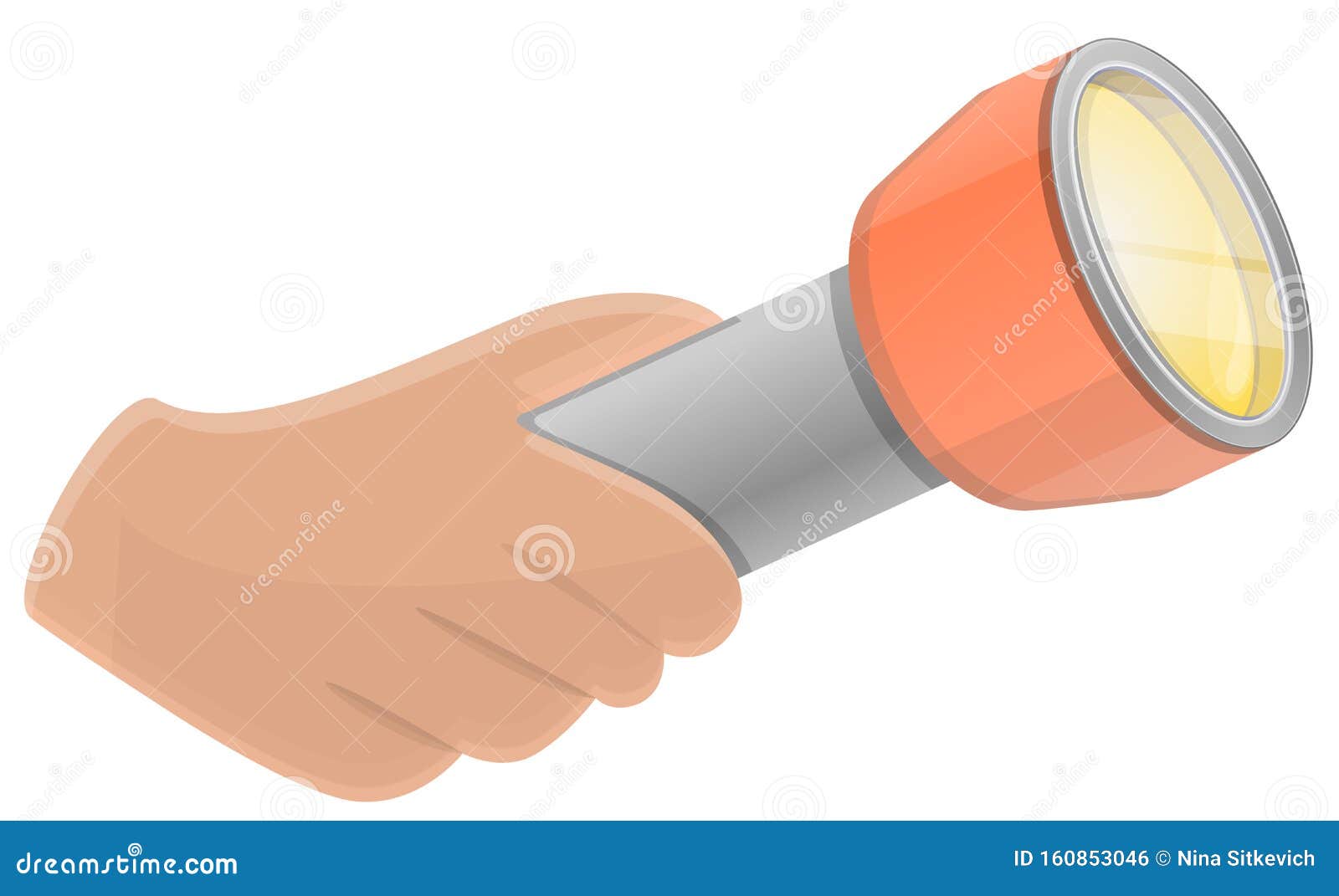Flashlight in Hand Icon, Cartoon Style Stock Vector - Illustration of ...