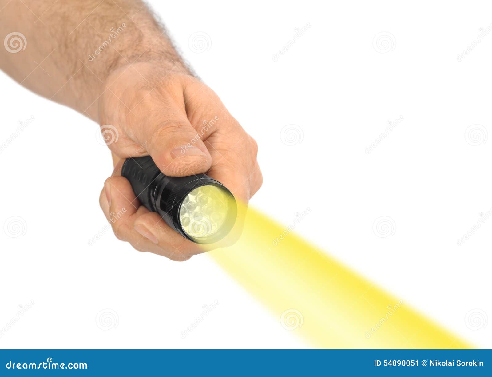 Flashlight in hand stock image. Image of looking, electricity - 54090051