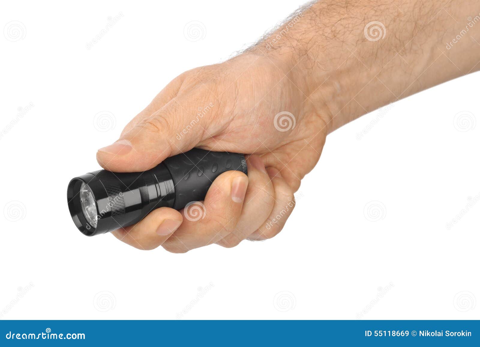 Flashlight in hand stock image. Image of handheld, lighter - 55118669