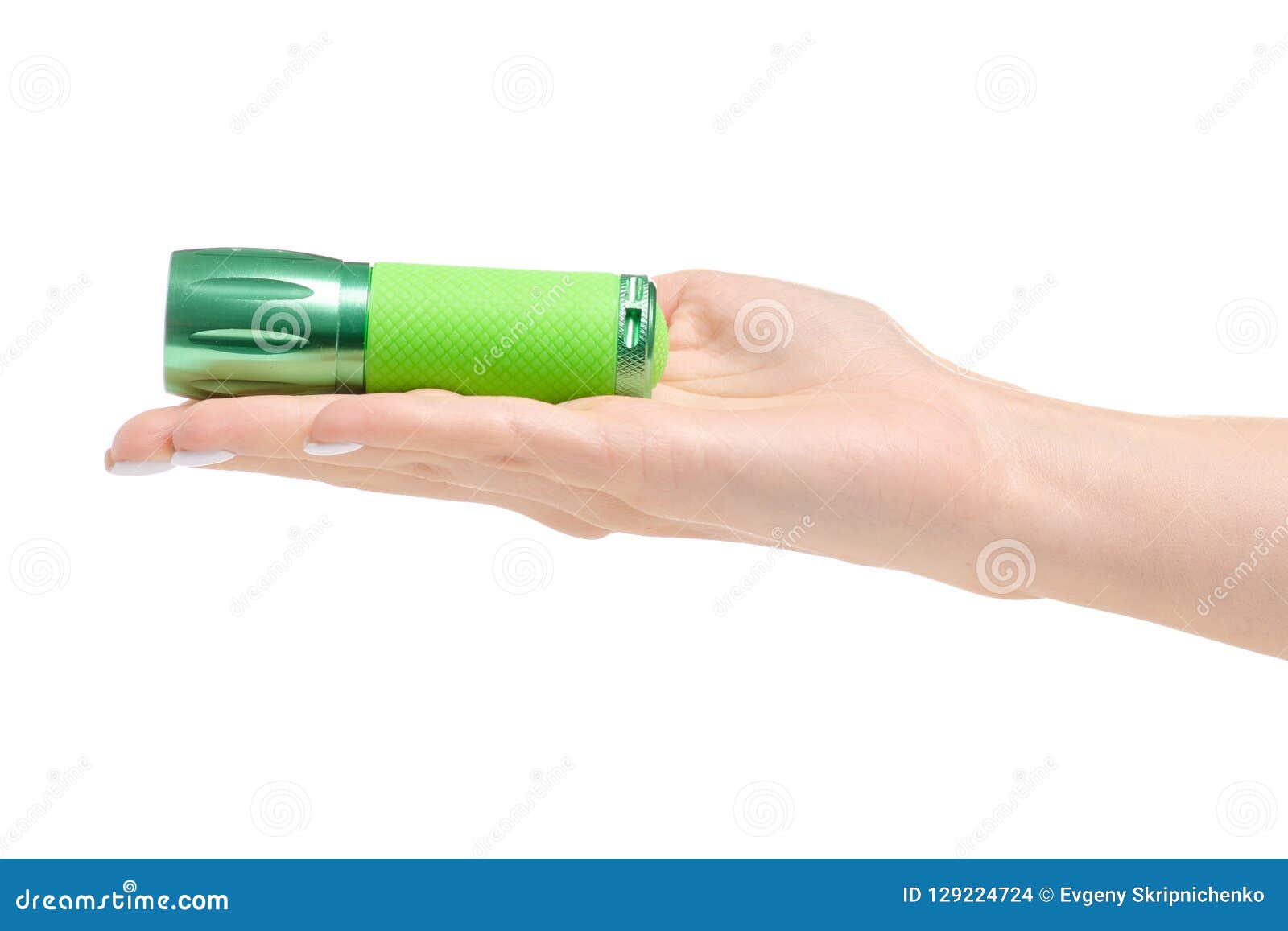 Flashlight in hand stock photo. Image of lamp, looking - 129224724