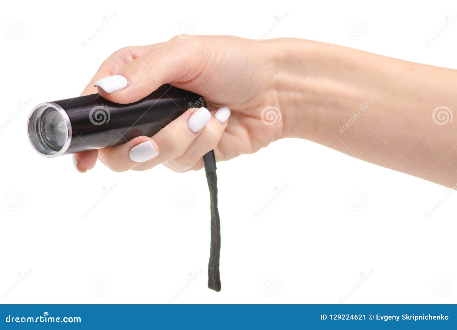Flashlight in hand stock image. Image of light, lamp - 129224621