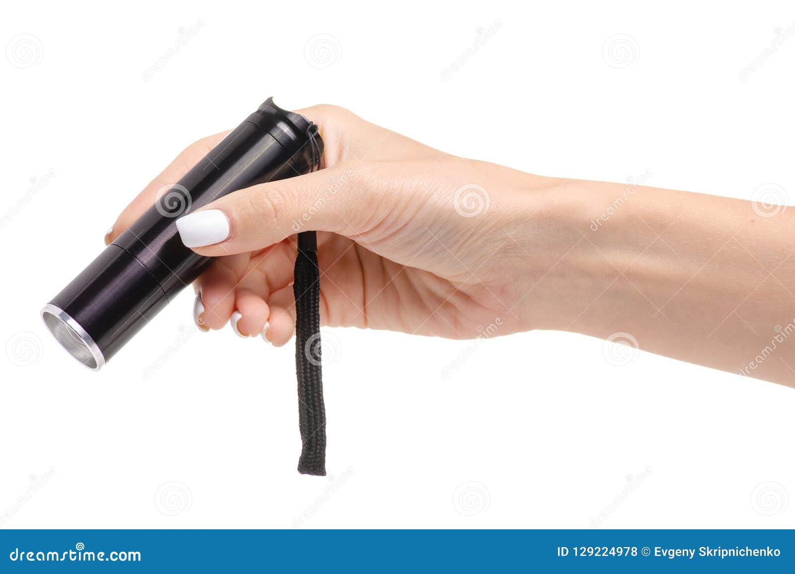 Flashlight in hand stock photo. Image of energy, object - 129224978