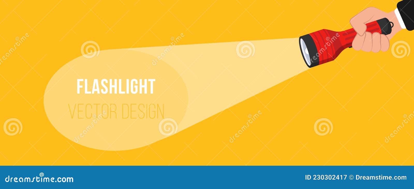 Flashlight Icon for Advertising and Text. Hand with Holding Flashlight ...