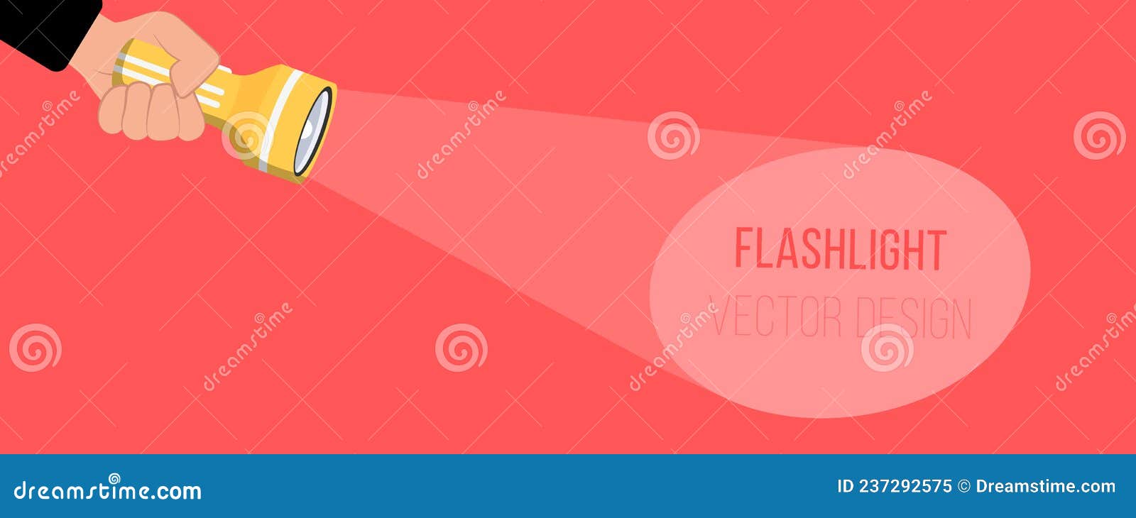 Flashlight Icon for Advertising and Text. Hand with Holding Flashlight ...