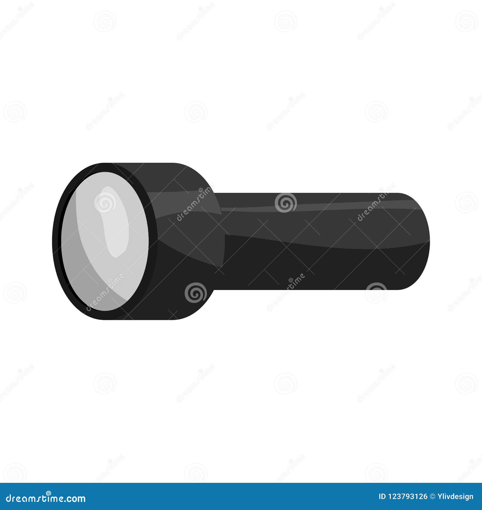 Flashlight Icon, Black Monochrome Style Stock Illustration ...