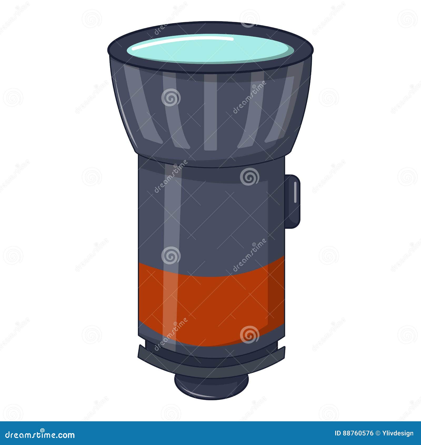 Flashlight Icon, Cartoon Style Stock Vector - Illustration of night ...