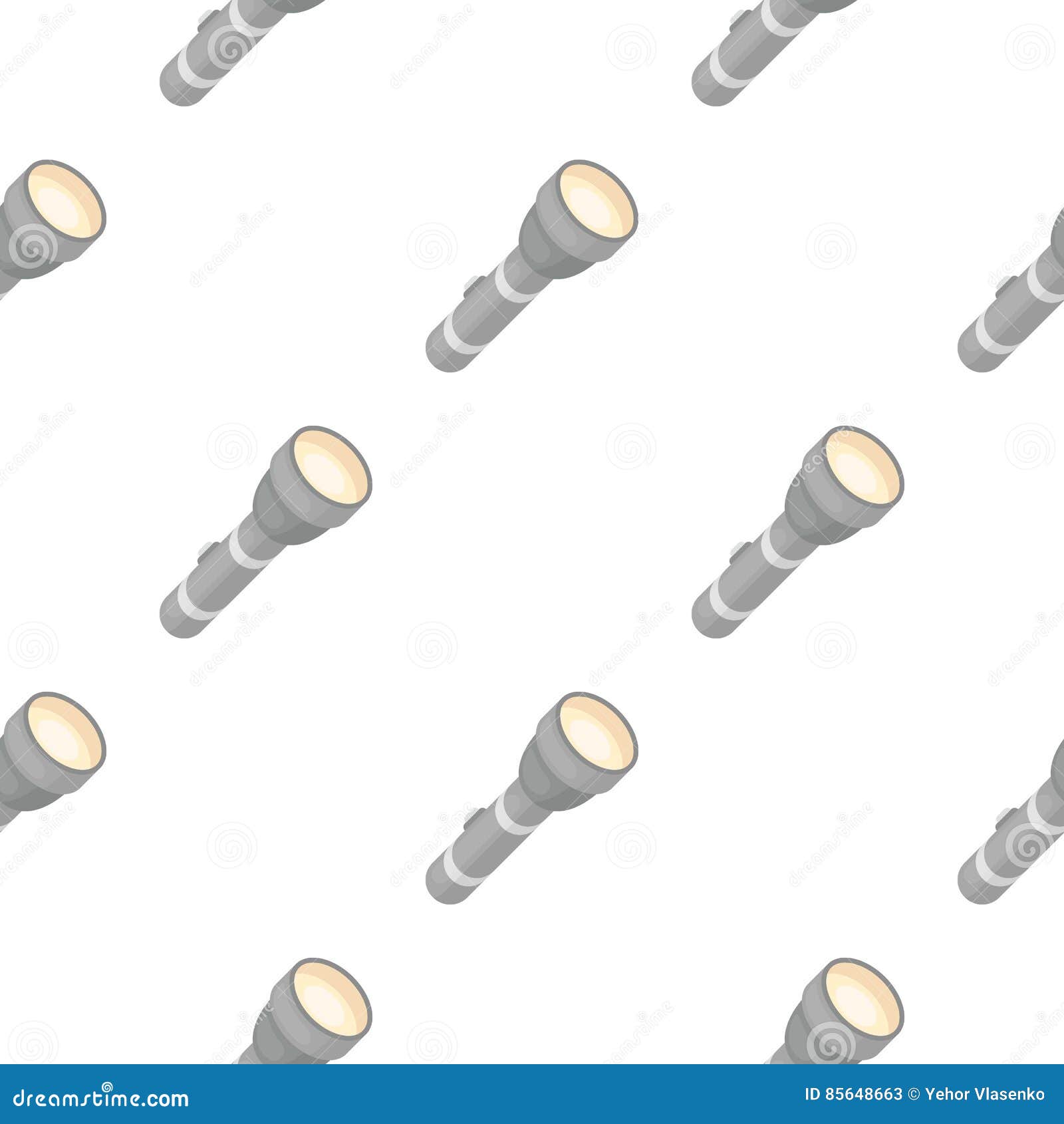 Flashlight Icon in Cartoon Style on White Background. Light Source ...