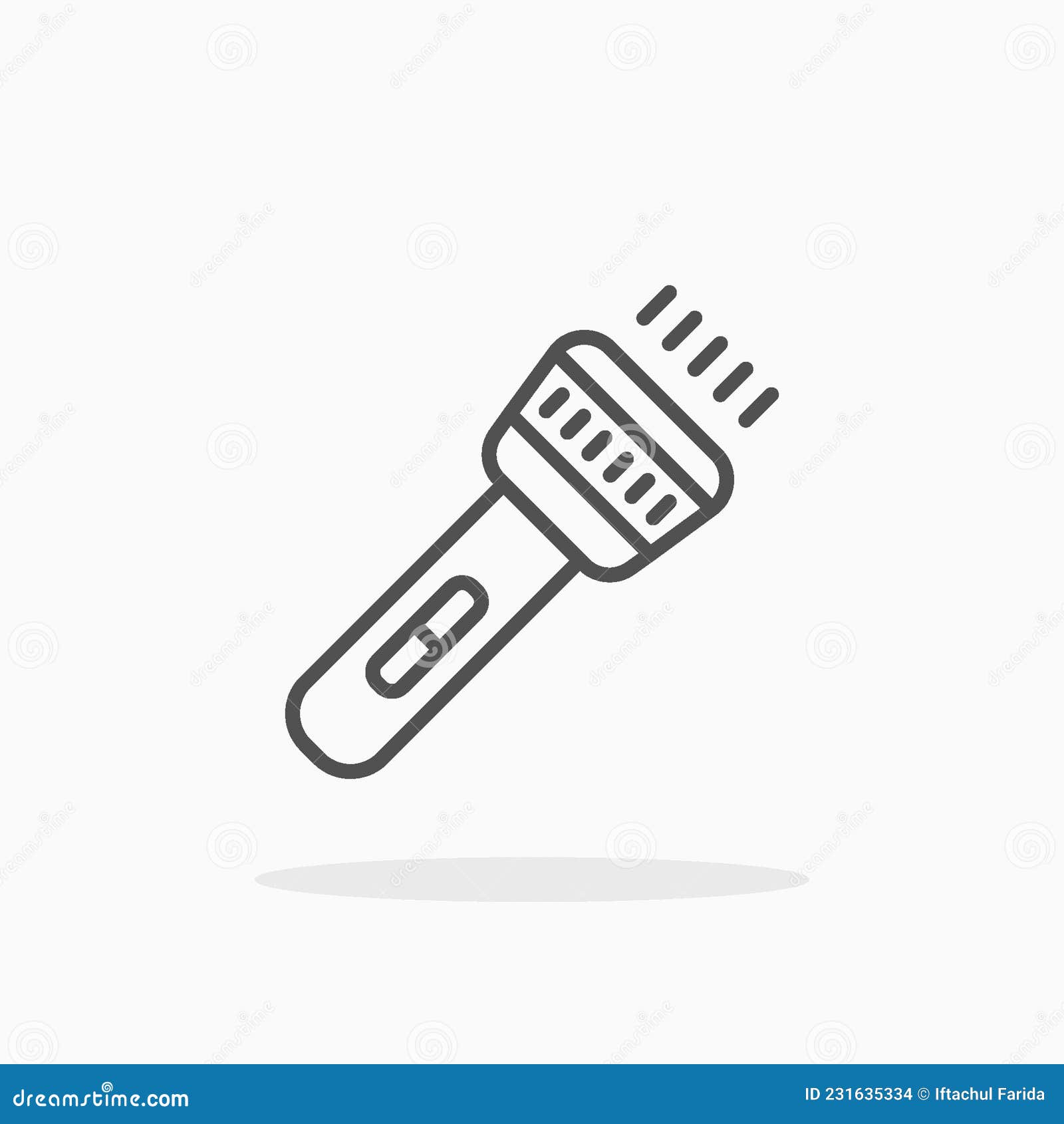 Flashlight Icon. Outline Linear Style Stock Vector - Illustration of ...