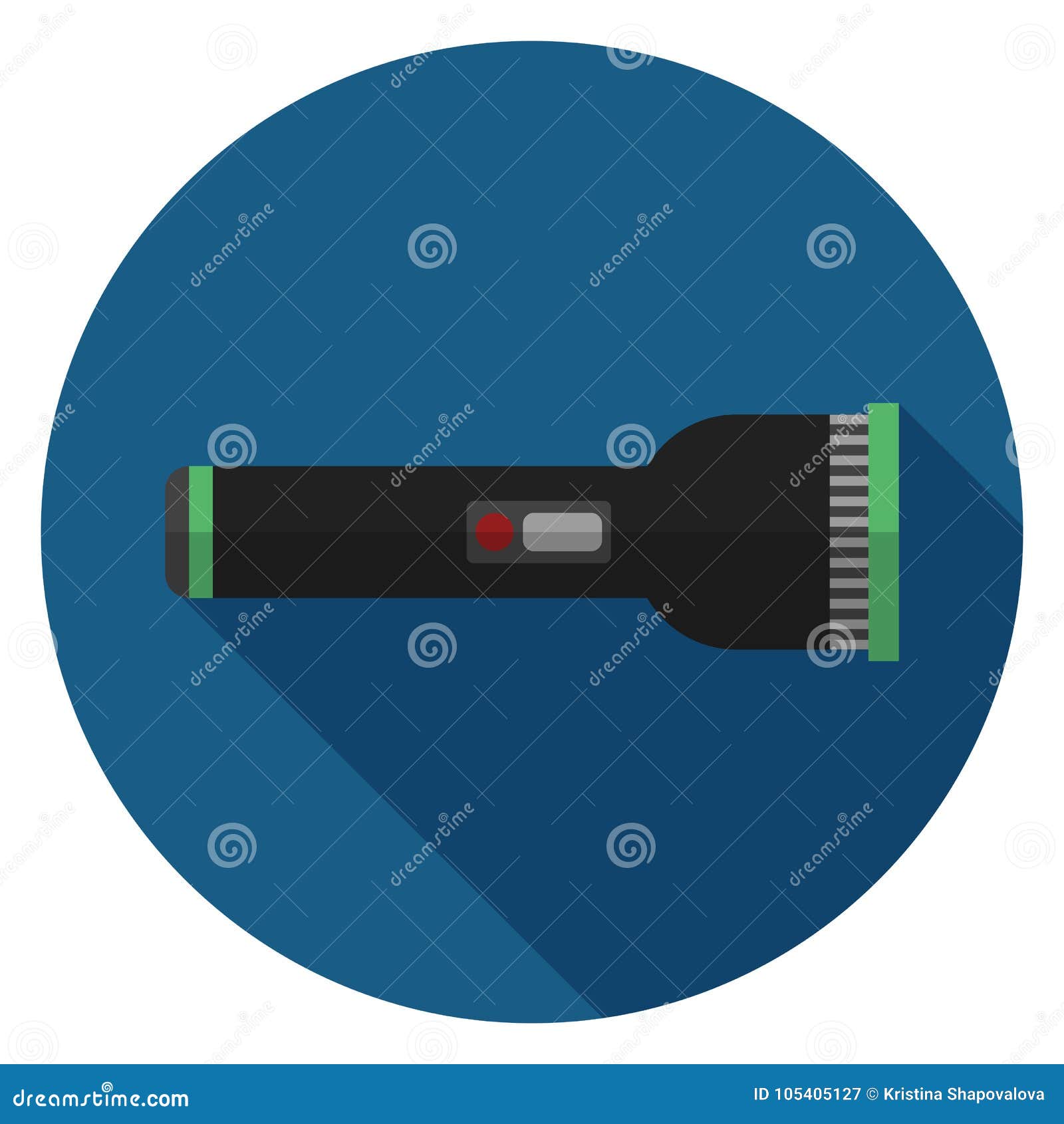Flashlight Icon in Flat Design. Stock Illustration - Illustration of ...