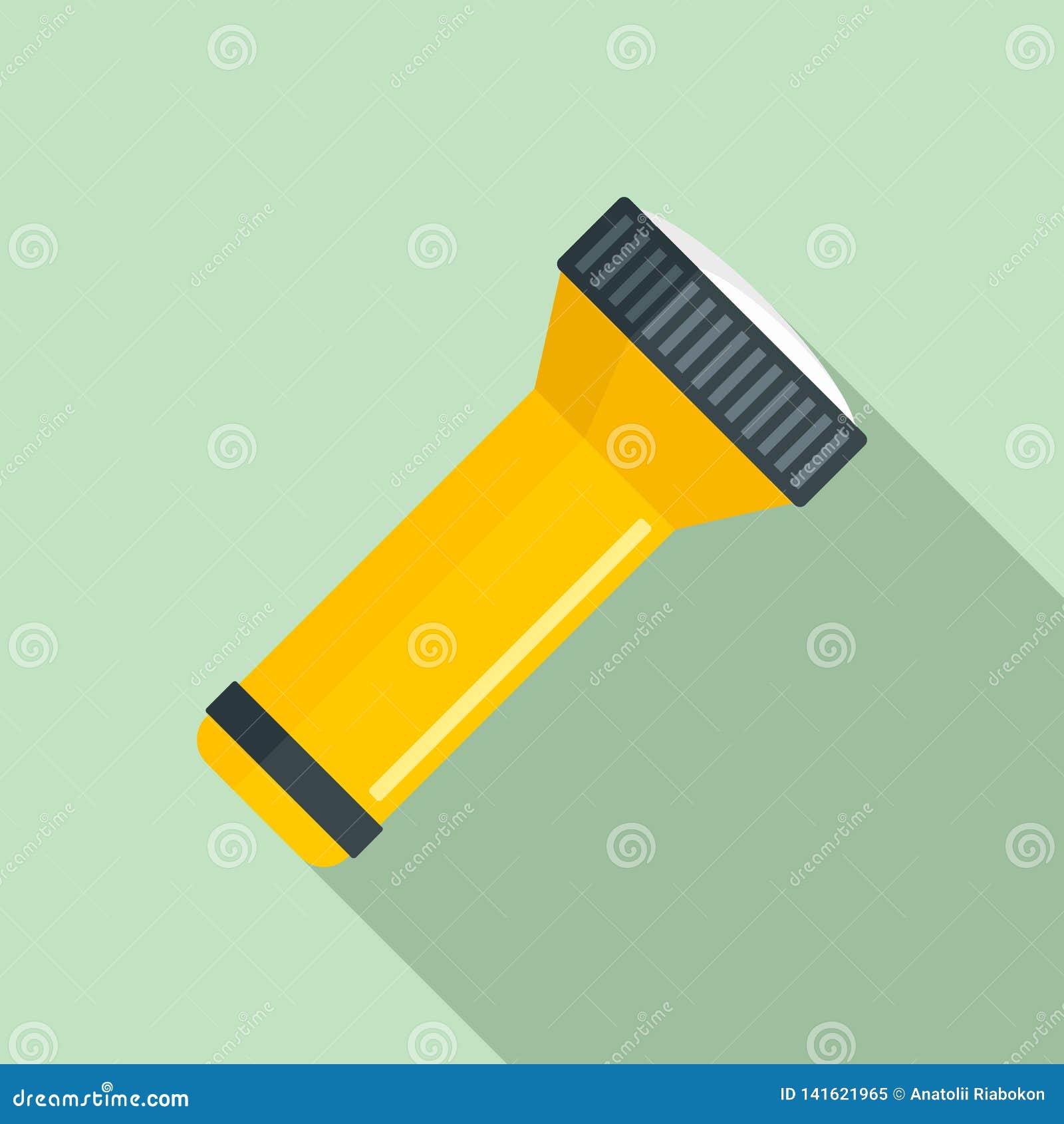 Flashlight Icon In Cartoon Style Isolated On White Background. Police ...