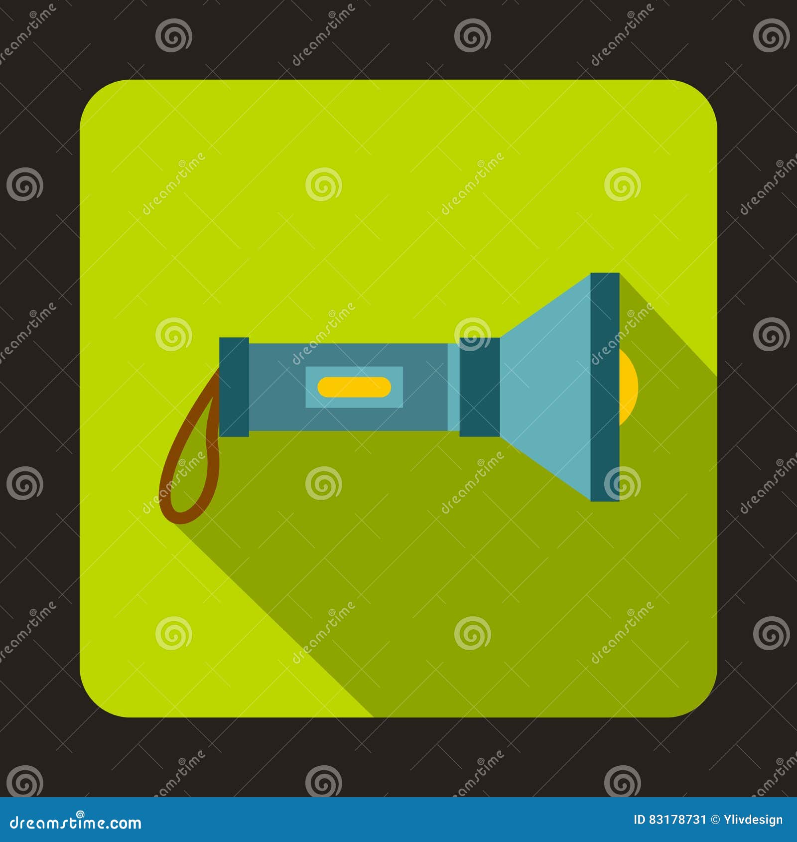 Flashlight Icon In Cartoon Style Isolated On White Background. Police ...