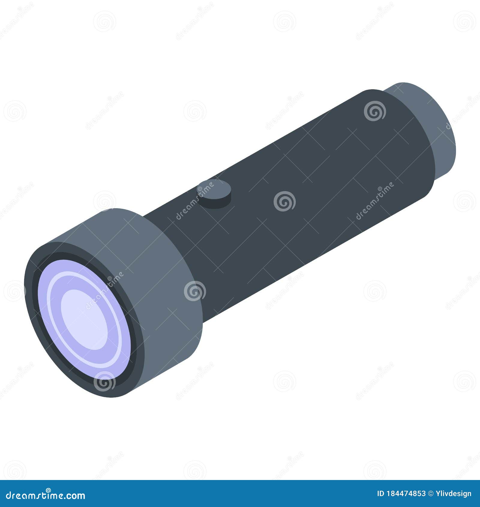 Flashlight Icon, Isometric Style Stock Vector - Illustration of battery ...