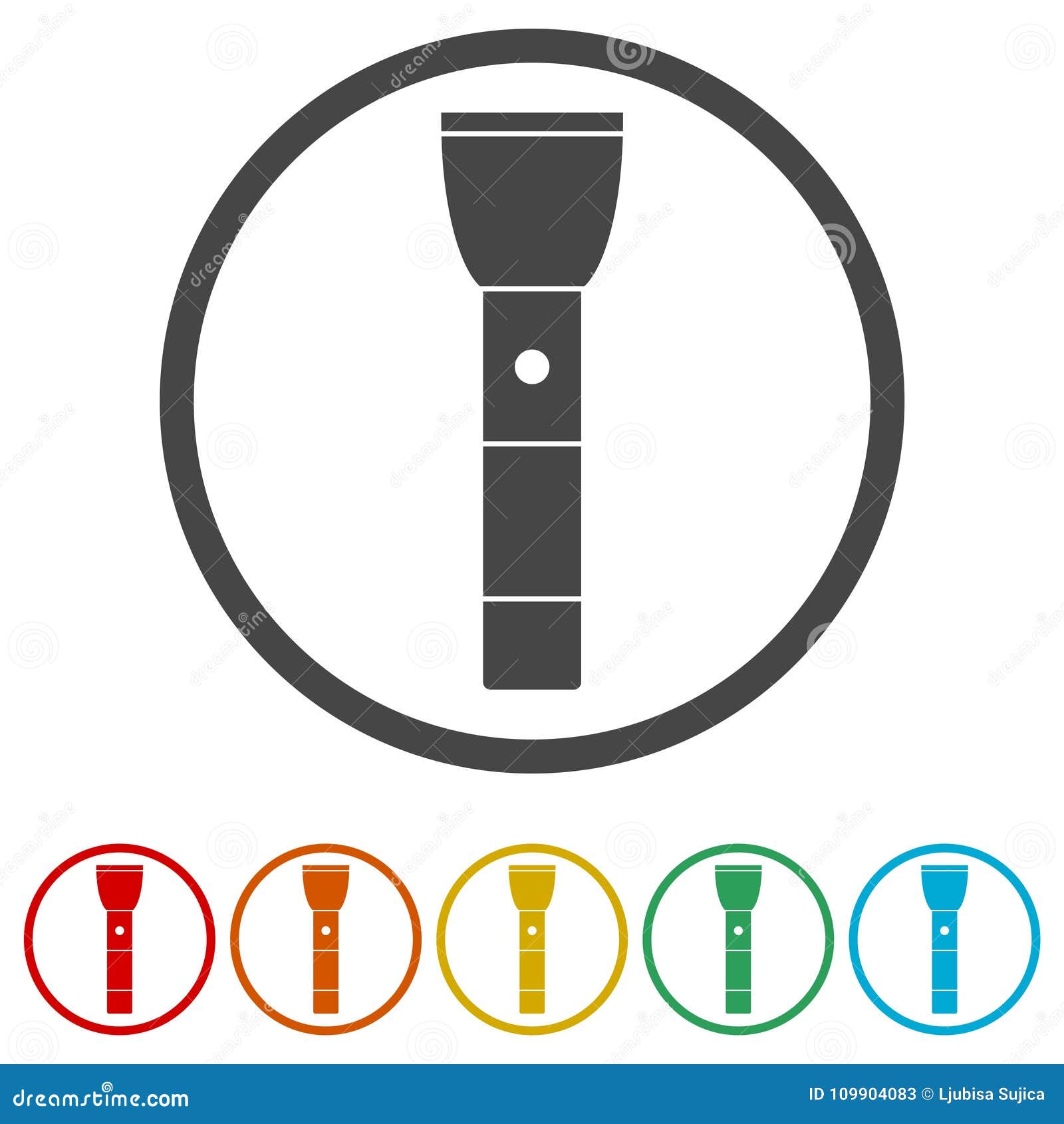 Flashlight Icon, Light Flash, 6 Colors Included Stock Vector ...